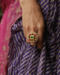 Shubh Gold Gemstone Cocktail Ring – Timeless Indian Jewelry | Aurus
