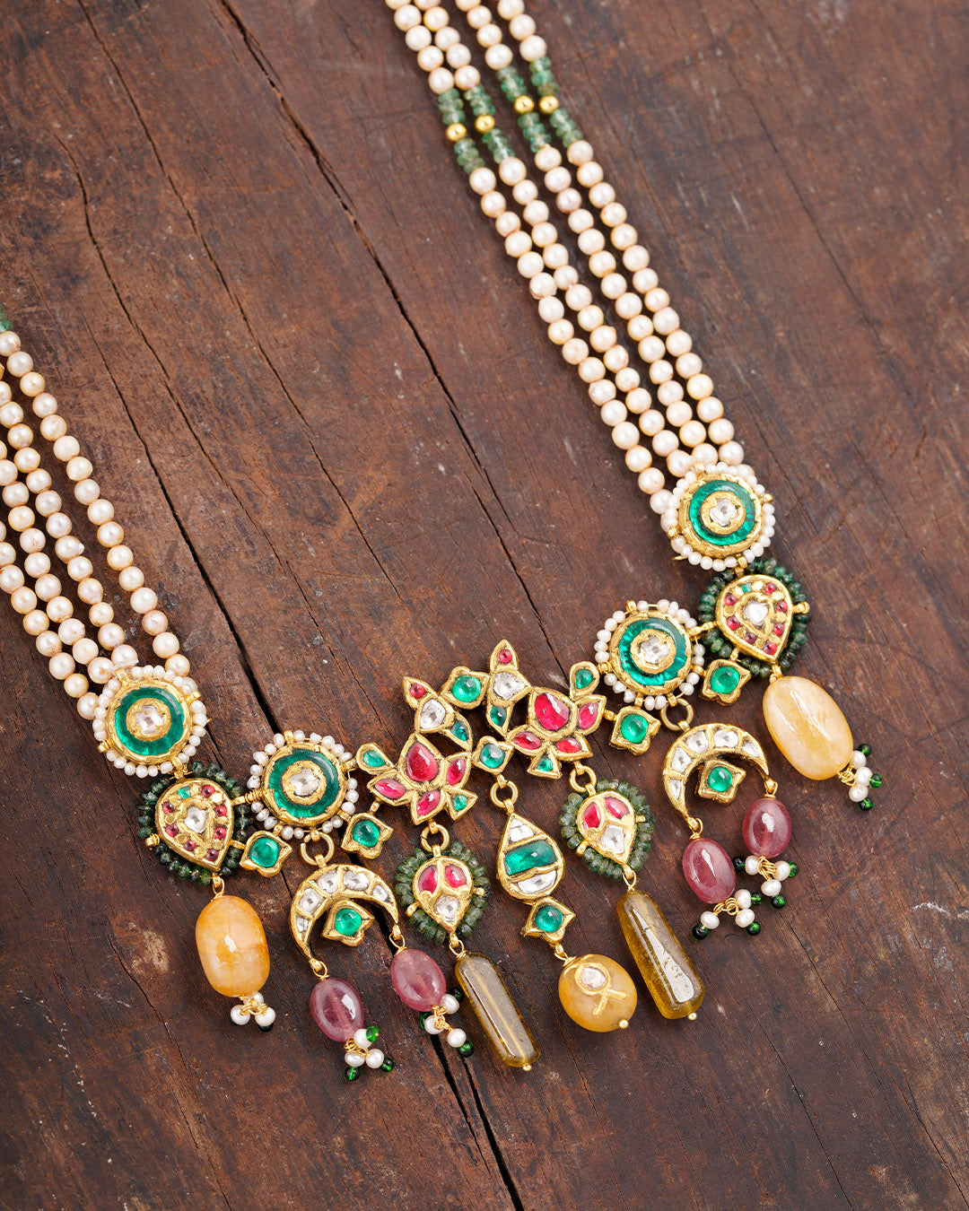 Diya Gold Jaisalmeri Multi Gemstone Necklace – Timeless Indian Jewelry ...