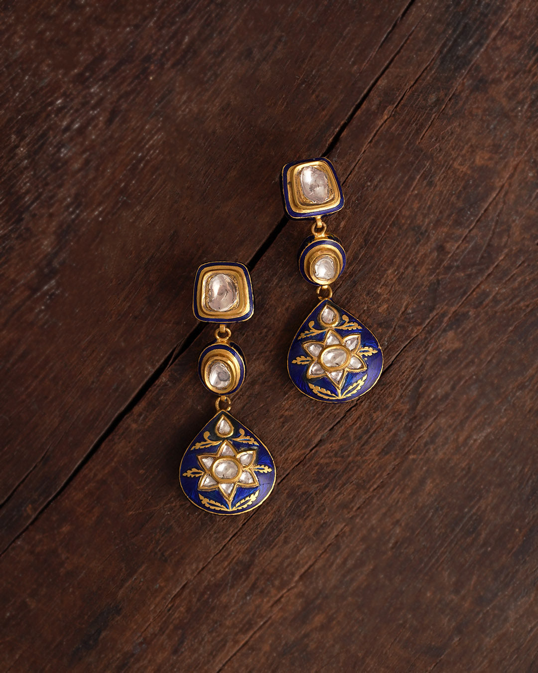 Kanha Meenakari Polki Earrings – Timeless Indian Jewelry | Aurus